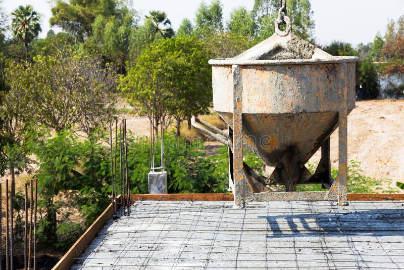 Bucket Used for Sending Concrete Stock Image - Image of contractor ...