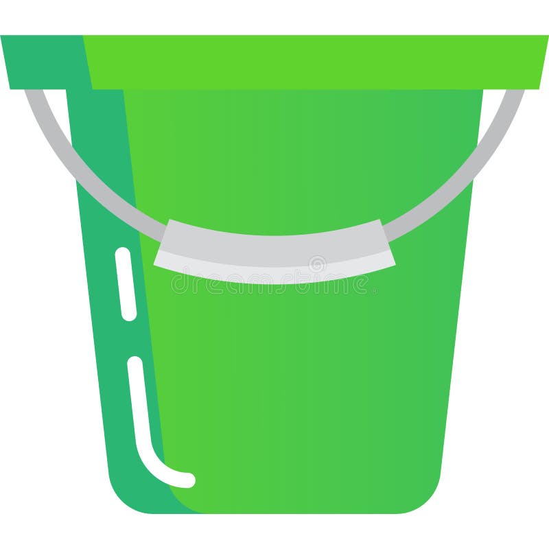 Bucket Vector Flat Icon Plastic Pail Isolated Stock Vector - Illustration of appliance, icon ...