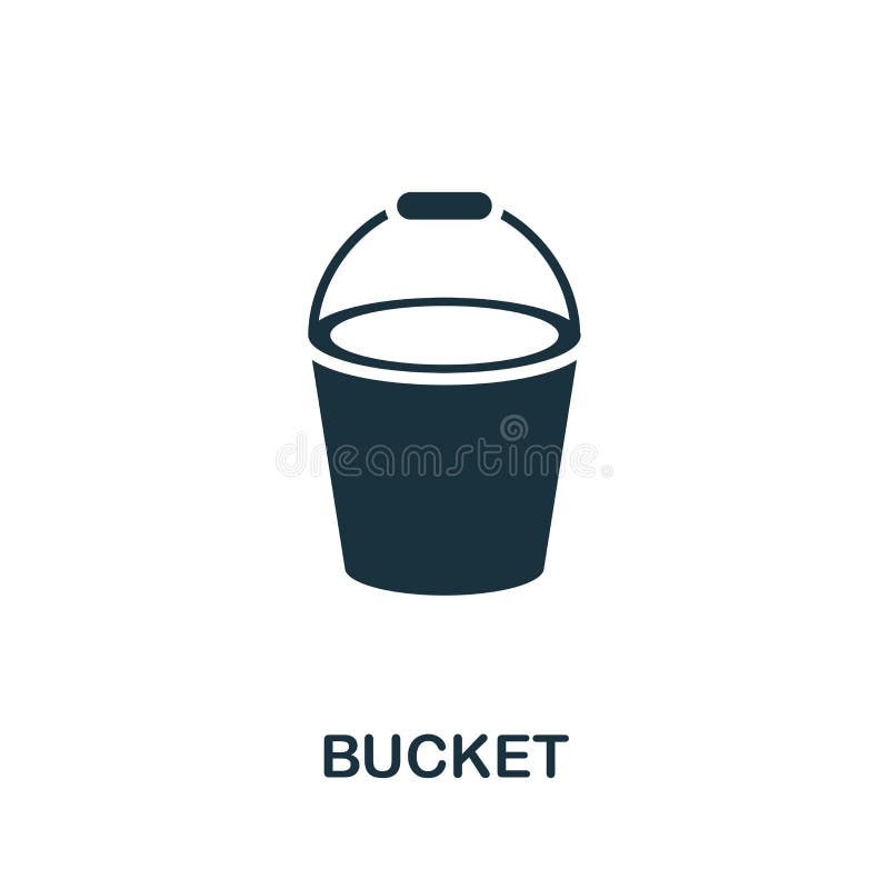 Bucket Icon Illustration. Creative Sign from Construction Tools Icons ...