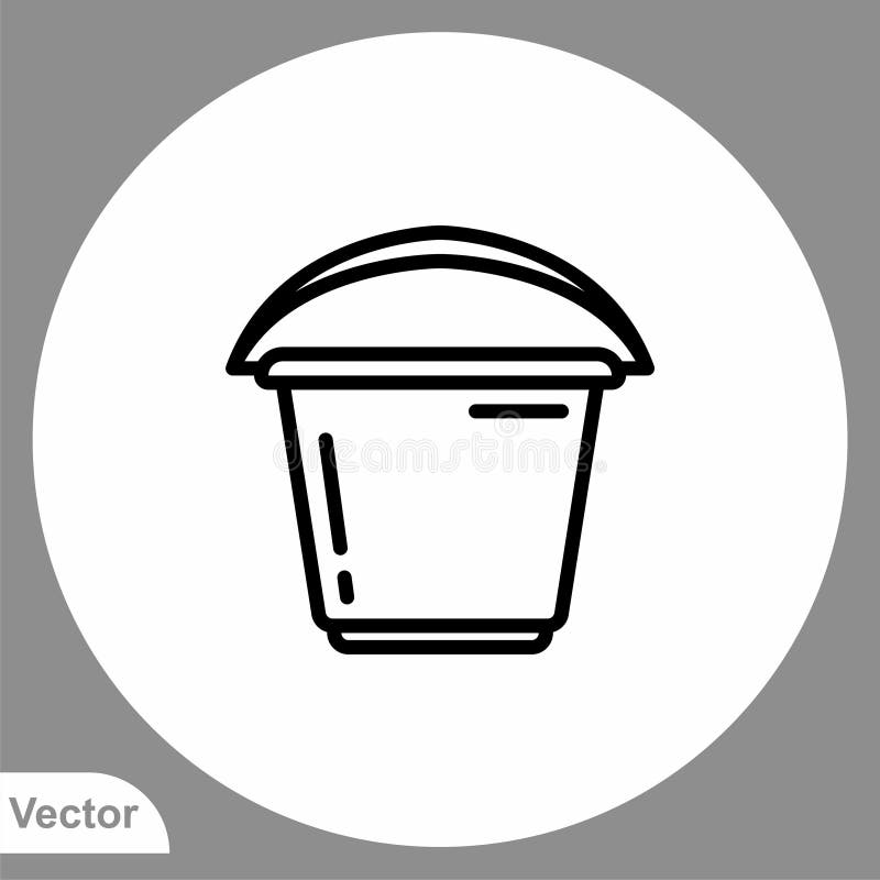 Bucket Vector Icon Sign Symbol Stock Illustration - Illustration of ...
