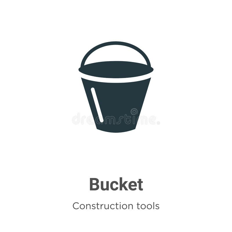 Bucket Vector Icon on White Background. Flat Vector Bucket Icon Symbol ...