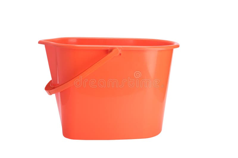 Bucket with Items and Cleaning Products for Wet Cleaning, Isolated on ...