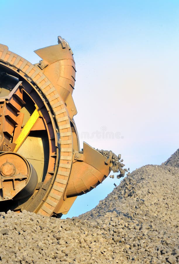 Bucket Wheel Excavator for Digging the Brown Coal Stock Photo - Image ...