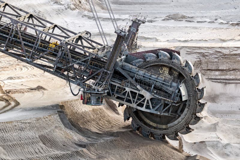 Bucket-wheel Excavator Mining. Stock Photo - Image of production, giant ...