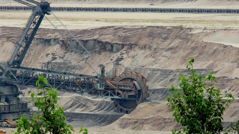 A Bucket Wheel Excavator in an Open Cast Mine Stock Video - Video of ...