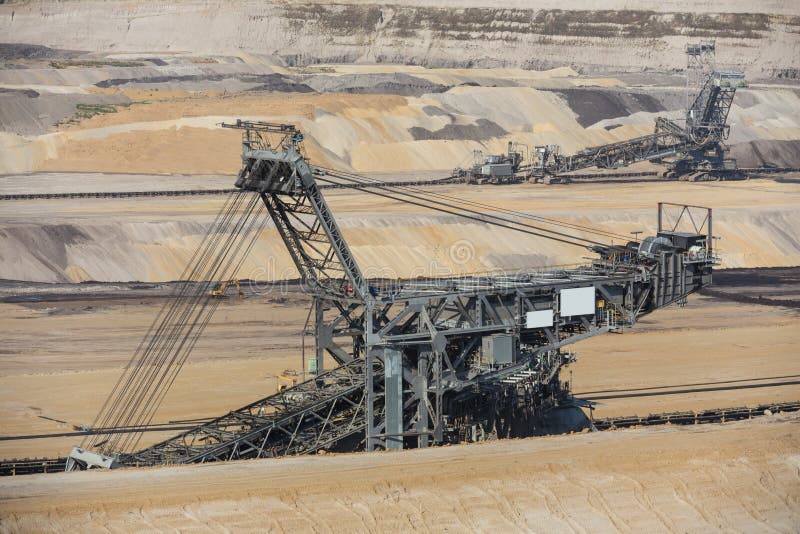 Bucket Wheel Excavator in an Open-cast Mining Stock Image - Image of ...
