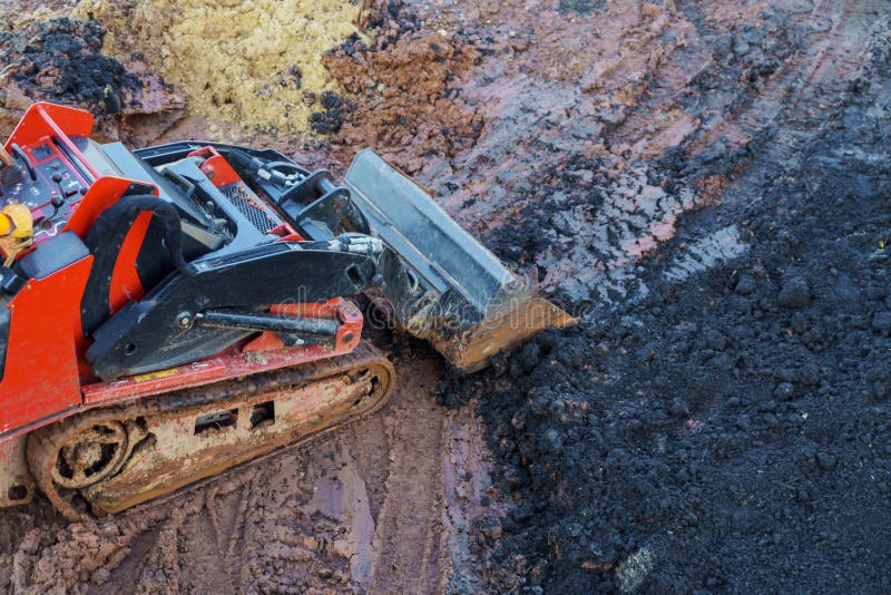 Bucket Wheeled Loader on the Construction. Close-up of the Bucket. Side ...