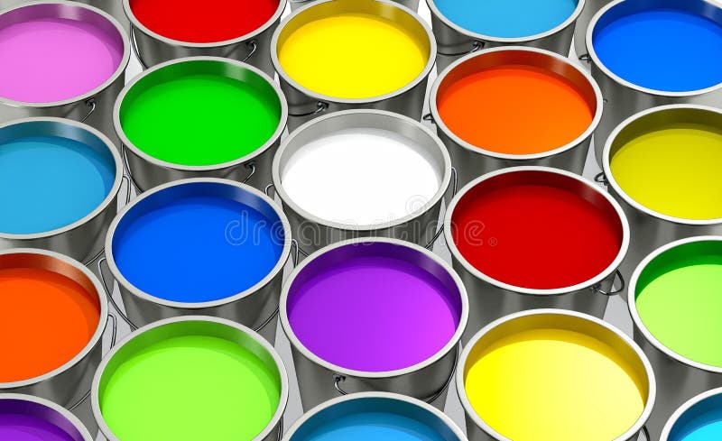 Paint buckets stock illustration. Illustration of printing - 17379707
