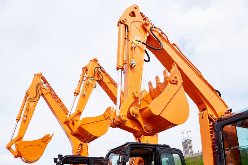 Buckets Construction Excavator Stock Image - Image of industrial, heavy ...