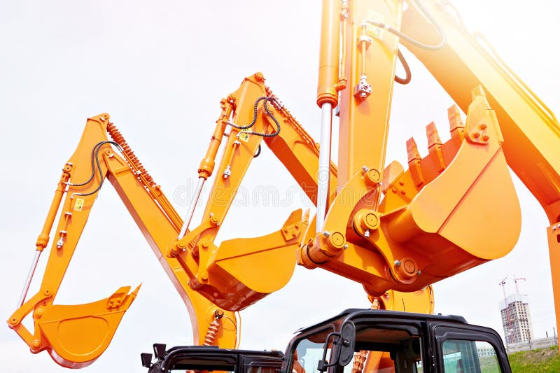 Bulldozer on Construction Exhibition Stock Image - Image of earthmover ...