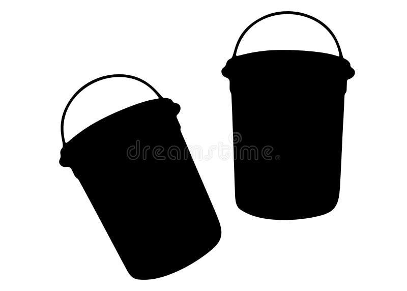Buckets with a Handle for the Home. Stock Vector - Illustration of ...