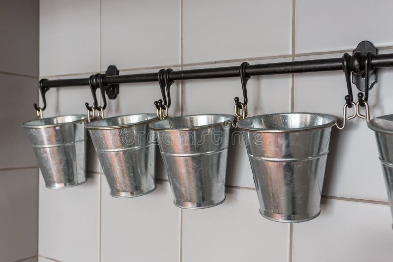 Buckets in the Kitchen for the Organization of Spices and Decorations ...
