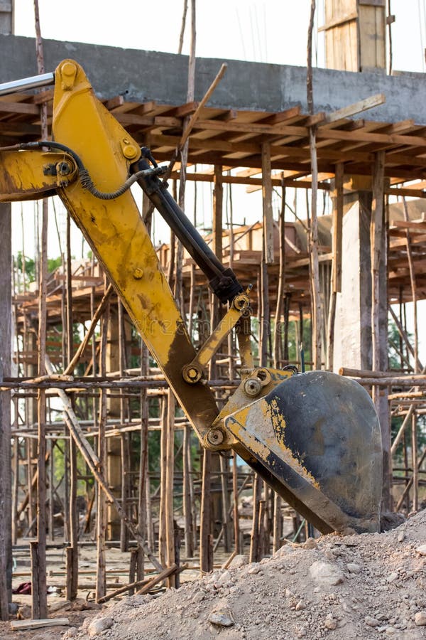 Excavator Loader Machine during Works Outdoor Stock Image - Image of ...
