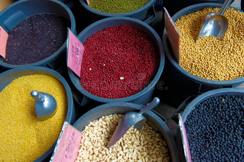 Buckets of seeds stock photo. Image of wheat, seeds, ingredient - 11096550