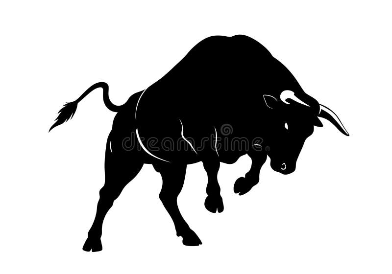 Bucking bull silhouette stock illustration. Illustration of legs ...