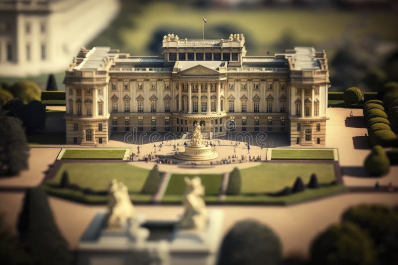 Buckingham Palace in England: a Miniature World. Stock Illustration ...