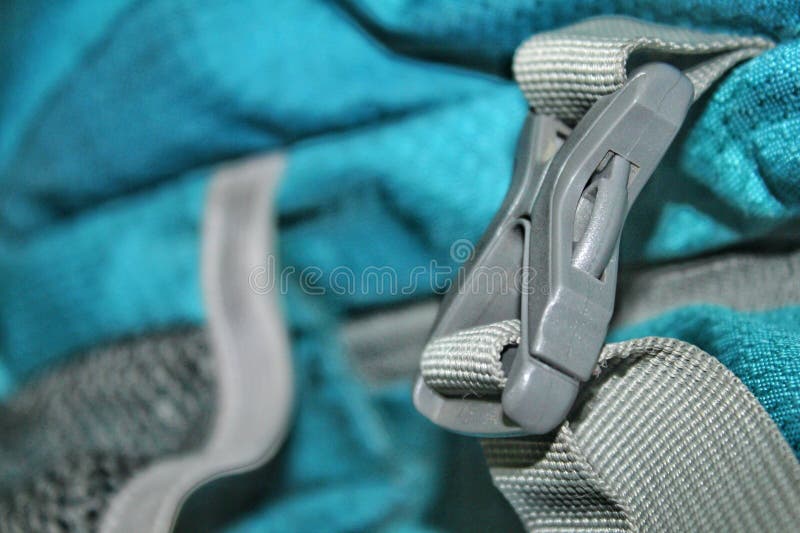 The Buckle on a Backpack is Made of Plastic. Stock Photo - Image of ...