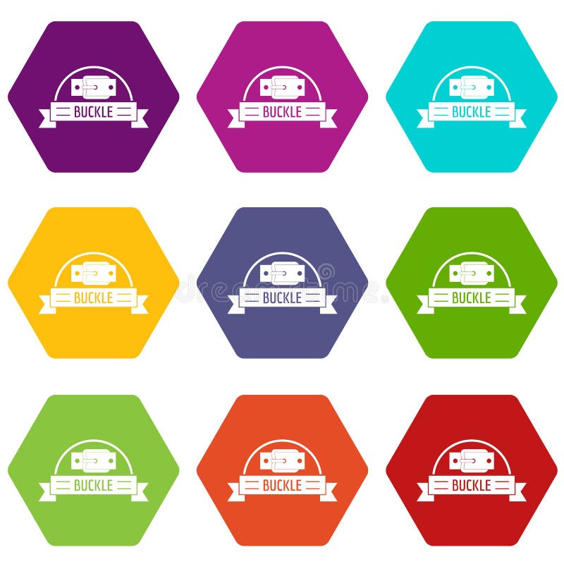 Buckle Element Icons Set 9 Vector Stock Vector - Illustration of ...