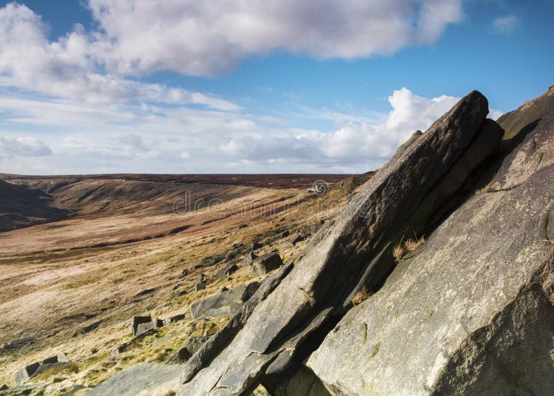 Buckstone edge stock image. Image of moor, farm, landscape - 38345347