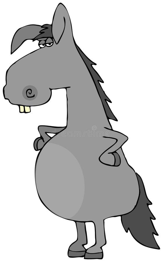 Bucktoothed Donkey stock illustration. Illustration of mane - 6320934