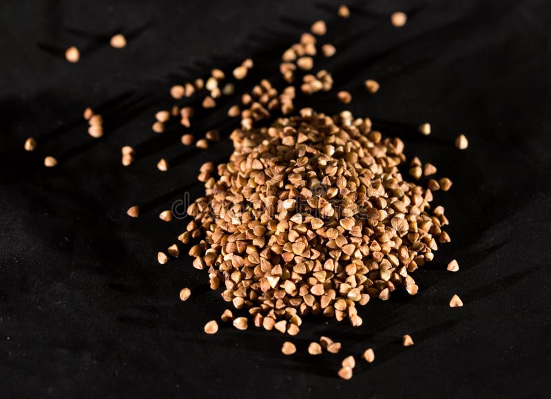 Buckwheat on a Black Background Stock Image - Image of agriculture ...