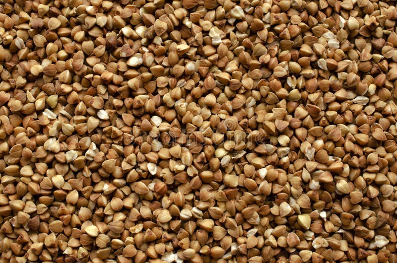 Buckwheat Grains Background, Texture, Top View. Dry Grains of Buckwheat ...