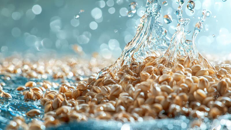 Buckwheat Grains Float Separately Waters Surface Illuminated Bright ...