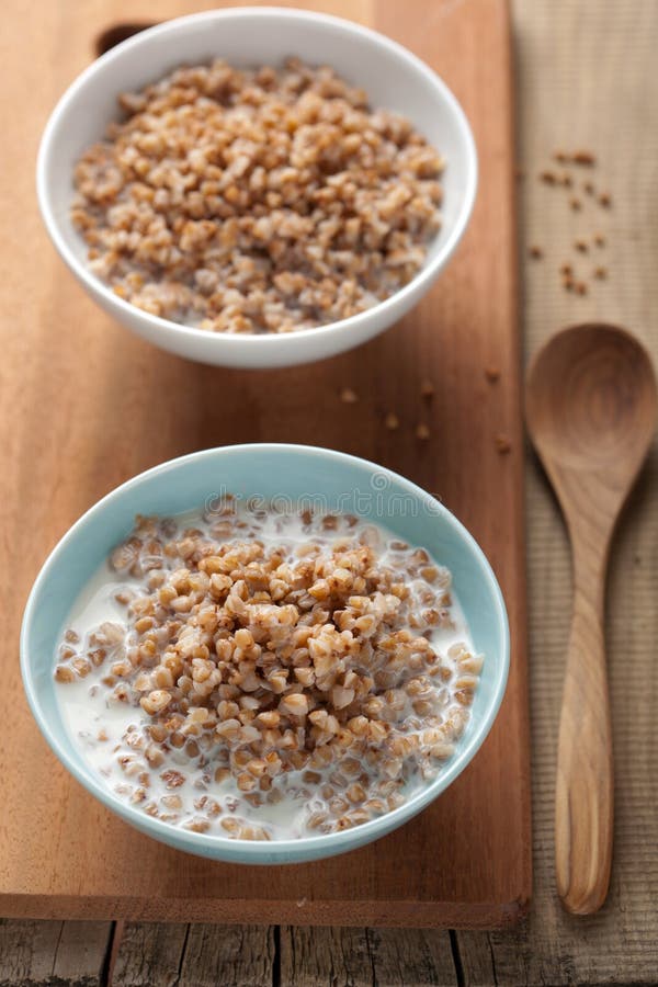 Buckwheat groats with milk stock photo. Image of calcium - 28545210