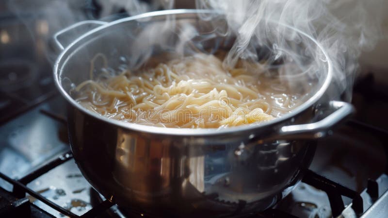 Buckwheat Noodles P in a Pot of Boiling Water Cooking until they Float ...