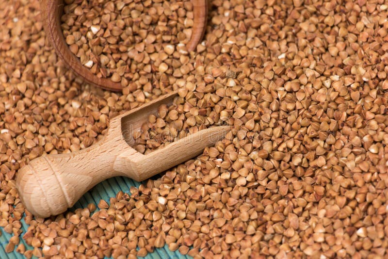 Buckwheat in a spoon stock photo. Image of nature, grain - 66316716