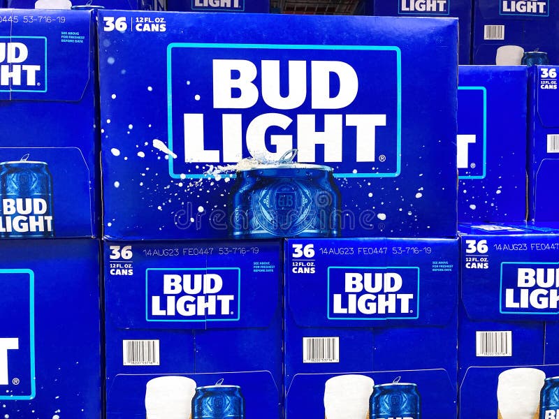 Bud Light Beer 36 Pack Beer Cans Display at Grocery Store - USA - 2023 ...