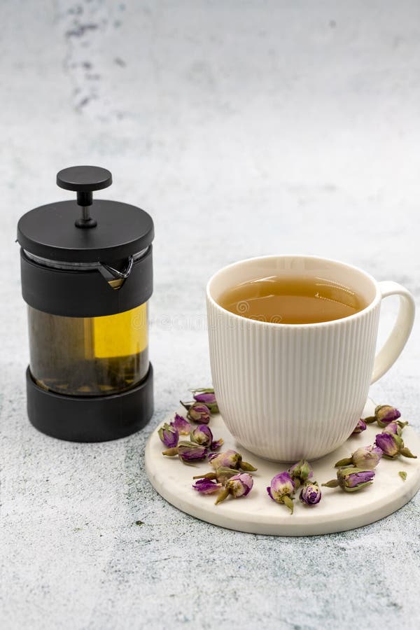 Bud Rose Tea on a Stone Background Stock Image - Image of isolated ...
