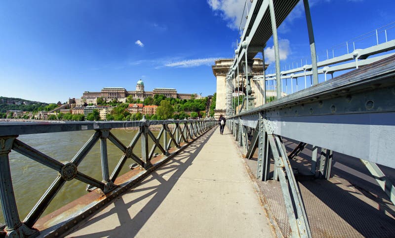 Buda Castle from Chain Bridge in Budapest, Hungary Editorial Stock ...