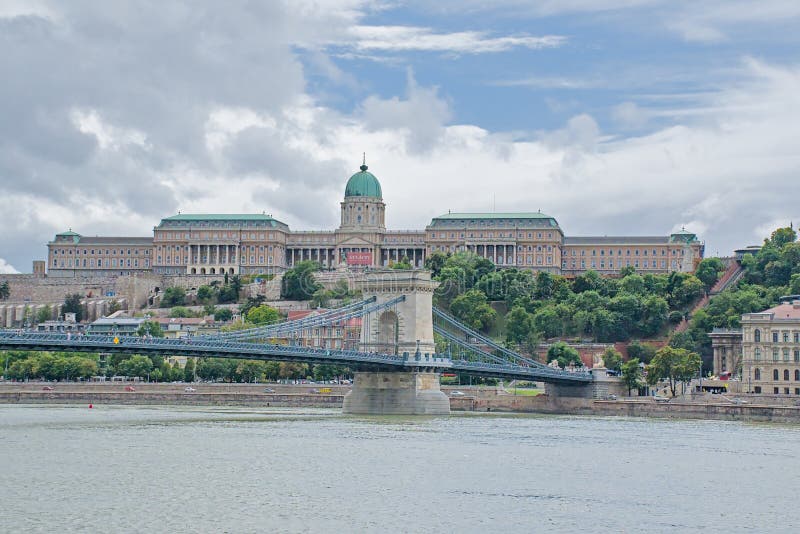 Buda Castle and Széchenyi Chain Bridge, Budapest Editorial Photo ...