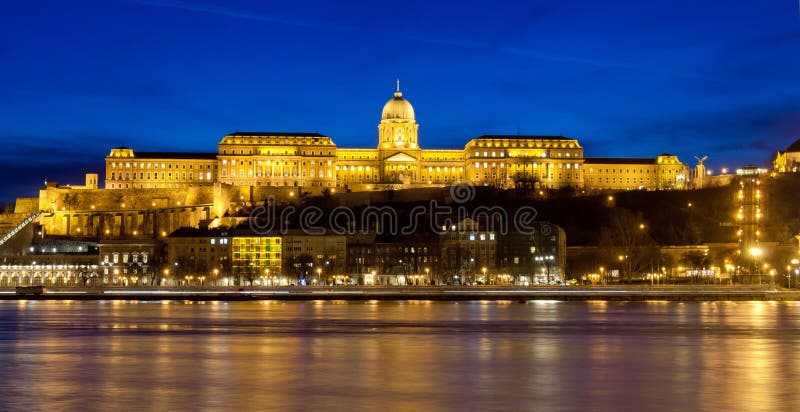 Buda Castle View, Budapest, Hungary Stock Photo - Image of blue ...