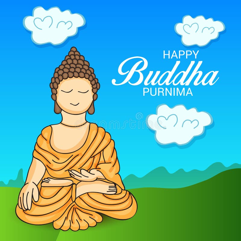 Buda feliz Purnima stock de ilustración. Ilustración de budismo - 91434050