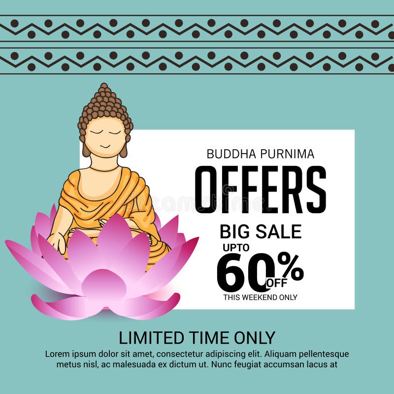 Buda feliz Purnima stock de ilustración. Ilustración de budismo - 91434310