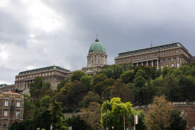 Buda Royal Castle in Budapest, Hungary. Cloudy Sky Stock Image - Image ...