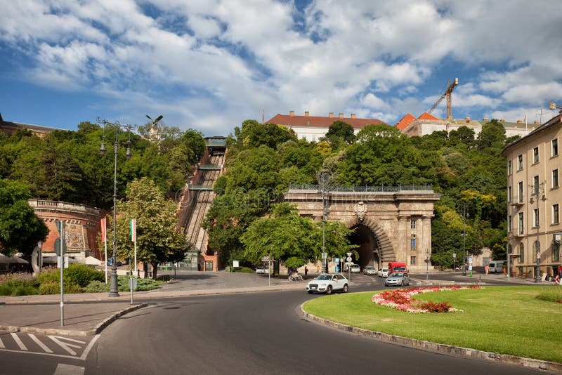 Buda Tunnel Y Colina Del Castillo Funicular En Budapest Foto de archivo ...