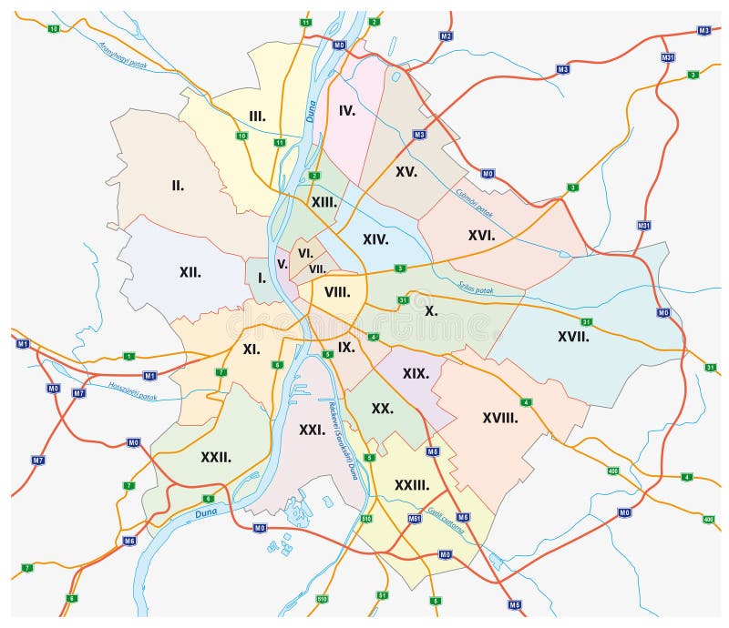 Outline Map Budapest Stock Illustrations – 907 Outline Map Budapest ...