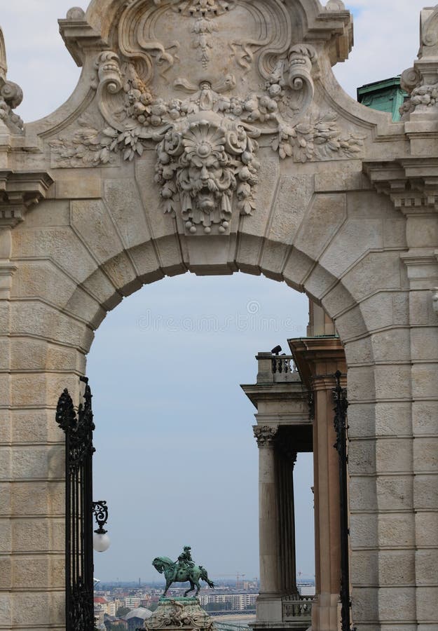 Budapest, B, Hungary - August 18, 2023: Arcade Gate on the Hungarian ...