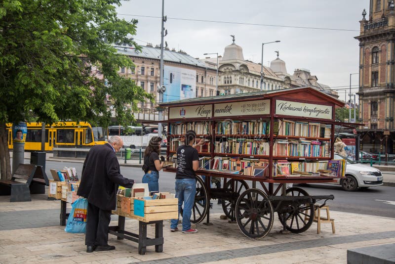 Book Store in the Center of Budapest, People Choose Books Editorial ...