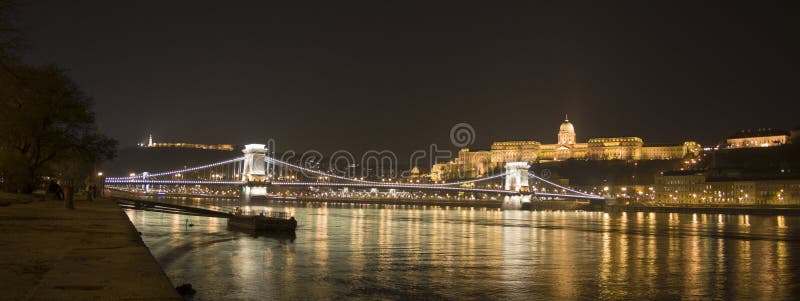 Budapest, the Castle and the Chain Bridge Stock Photo - Image of city ...