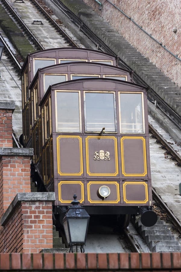 Budapest Castle Hill Funicular in Hungary Stock Photo - Image of ...
