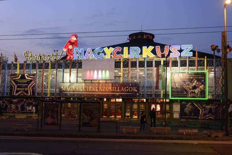 Budapest Circus Illuminated Editorial Image - Image of lights, budapest ...