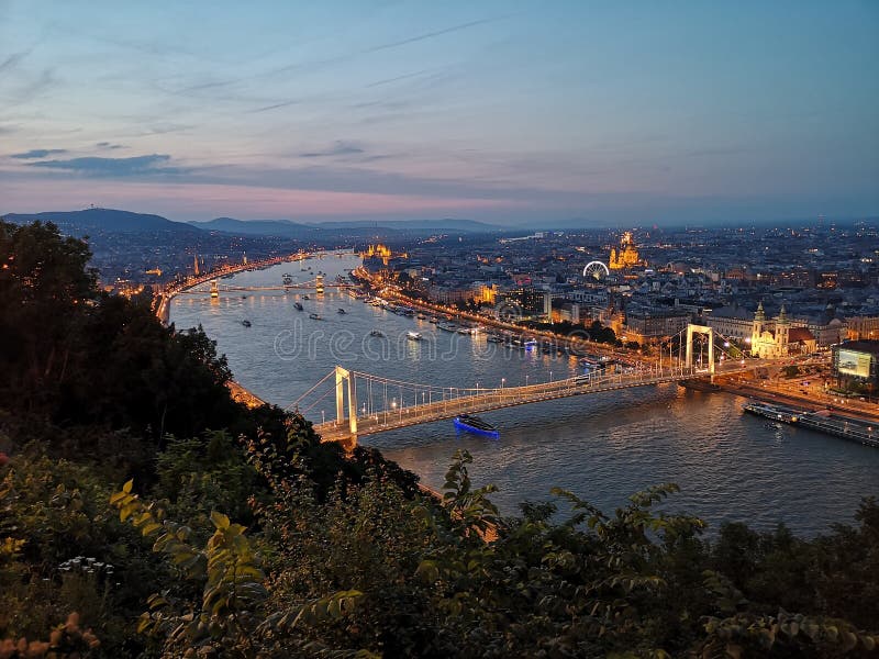 Budapest , Duna river stock photo. Image of sunset, night - 151859552