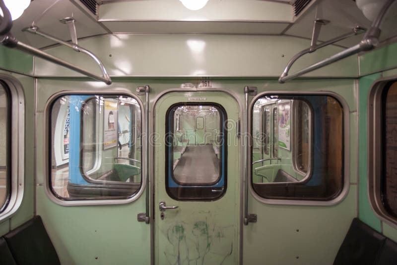 Budapest Empty Subway, Inside of an Old Retro Metro Stock Image - Image ...