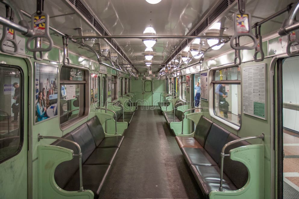 Budapest Empty Subway, Inside of an Old Retro Metro Stock Image - Image ...