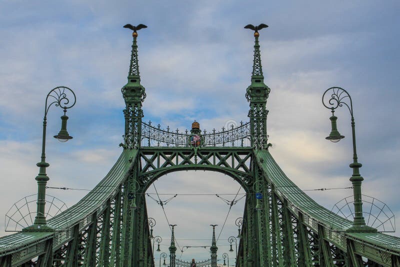 The Budapest Freedom Bridge on the Danube River, Upper Part of ...