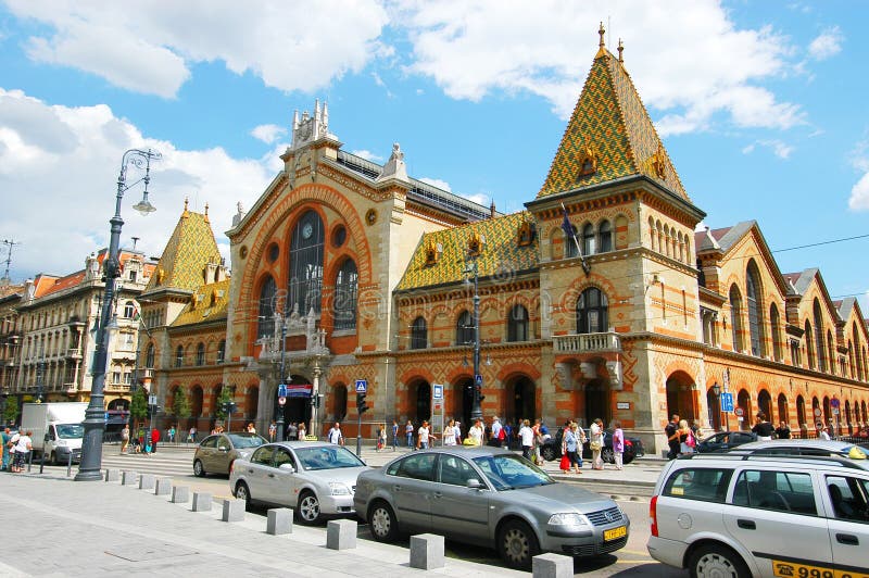Budapest, Great Market editorial stock image. Image of dome - 181436279